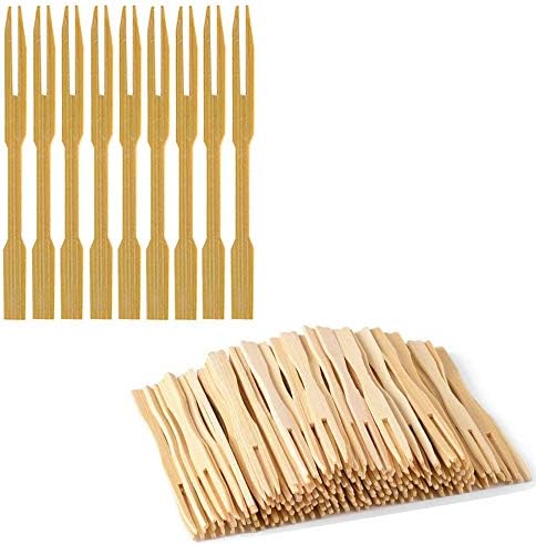 Amazon.com | 200 Pcs Bamboo Forks 3.5 inch, Wooden Appetizer Forks Mini ...