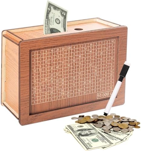 Wooden Saving Money Box With Counter, Cash Vault Wooden Savings Box ...