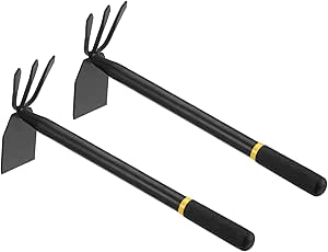 Amazon.com : PATIKIL 3 Prong Cultivator Hand Tiller Hoe Rake, 2 Pack ...