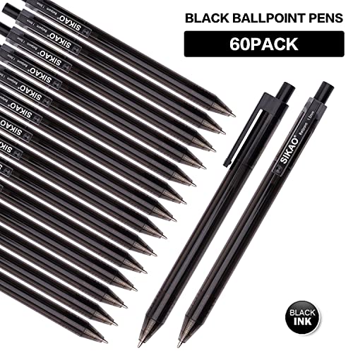 Snapklik.com : Black Pens Bulk, Ball Point Pens Black Smooth Writing ...
