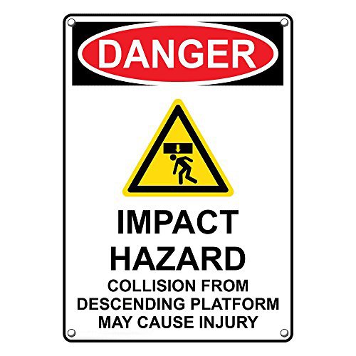 Amazon.com: Weatherproof Plastic Vertical OSHA Danger Impact Hazard ...