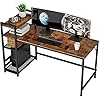 HOMIDEC Desk, 140x60cm Computer Desk with Bookshelf, 110cm Height Study ...