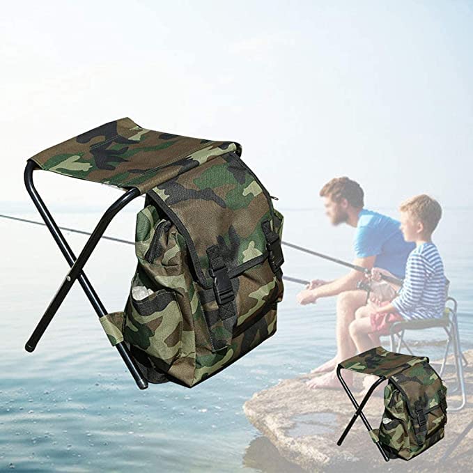 Whixant Outdoor Backpack Chair Fishing, Backpack with Stool Camping ...
