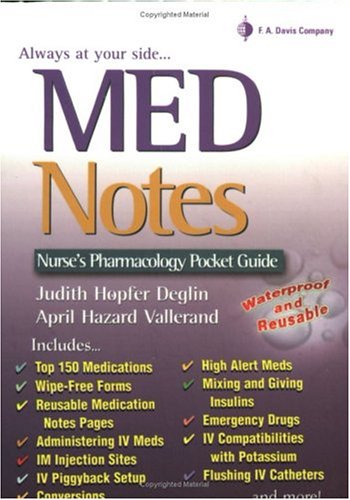 MedNotes: Nurse's Pharmacology Pocket Guide: 9780803611092: Medicine ...