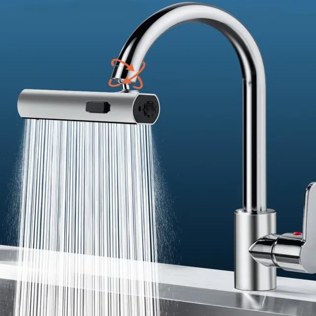 HARISWARUP Waterfall Kitchen Sink Faucet with Pull Down Sprayer - 3 ...