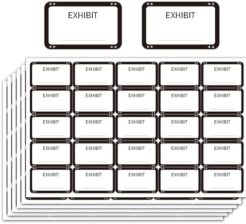 Amazon.com: 1000 Pcs Legal Exhibit Stickers 1.65‘’x 1‘’ Plaintiff ...