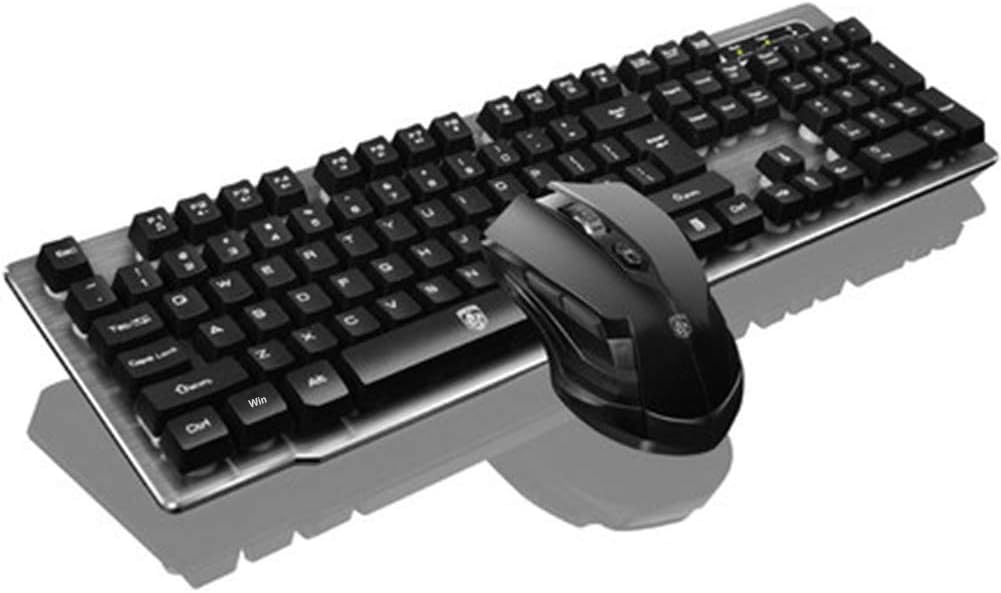 Wireless Mechanical Feel Keyboard and Mouse Set,2.4Ghz Cordless Gaming ...