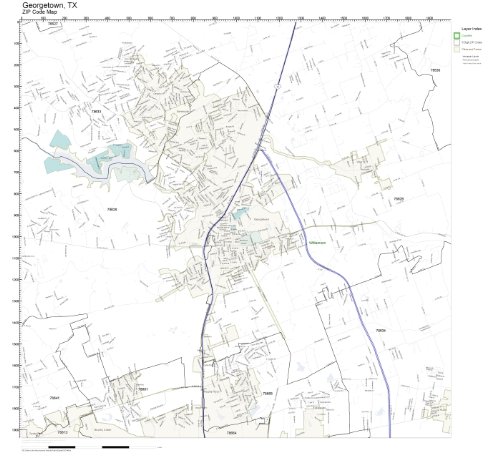 ZIP Code Wall Map of Georgetown, TX ZIP Code Map Laminated: Amazon.com ...