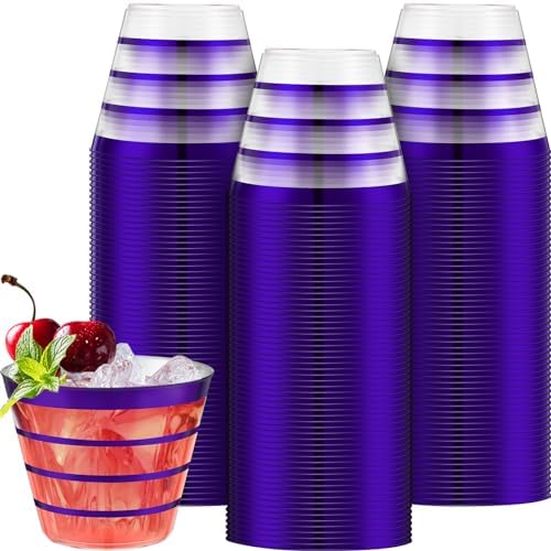 Amazon.com: Homy Feel 9 Oz Purple Glitter Plastic Cups 100PCS ...