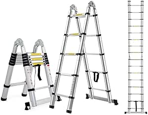 Ladders,Telescoping Ladder for Home Portable A-Frame Folding Ladder ...
