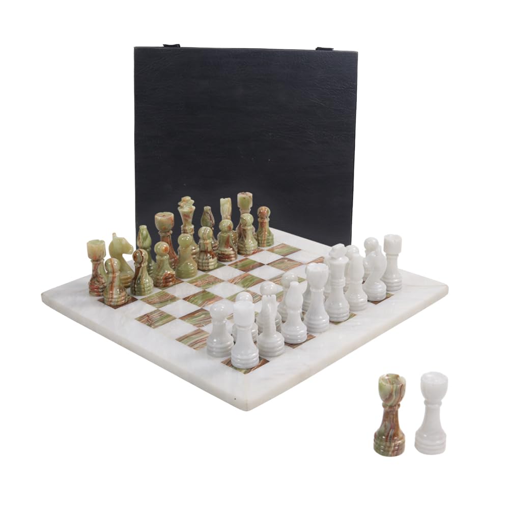 Amazon.com: Marble Chess Set 12" Inches White & Green Onyx Handmade ...