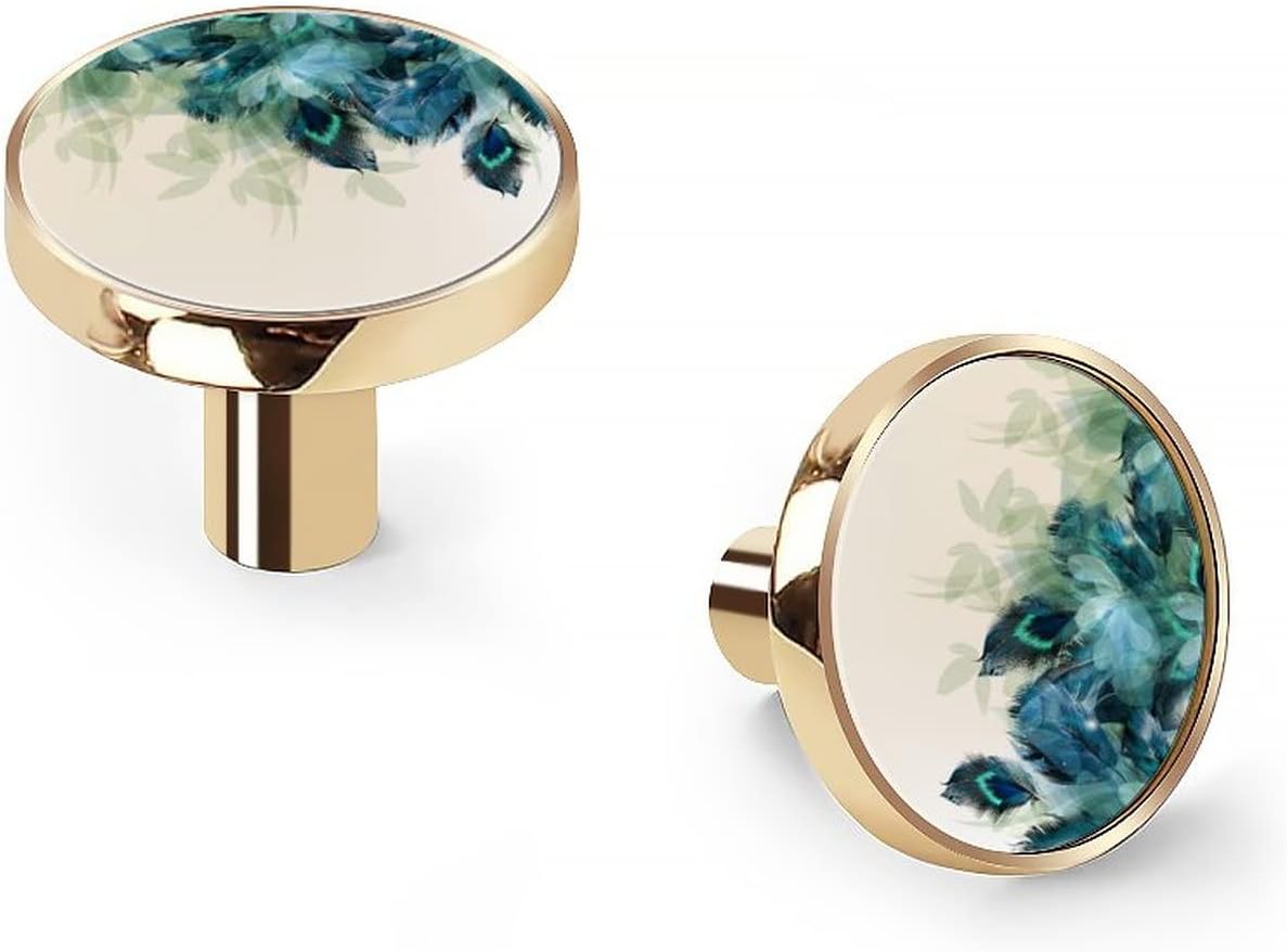 Amazon.com: AAMPEAR 4 Pack Brass Cabinet Knobs Zinc Alloy,Peacock ...
