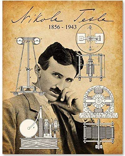 Amazon.com: Nikola Tesla Portrait - 11x14 Unframed Print - Great Home ...