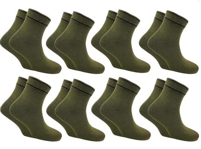 Randra Men's Ankle Length Solid Cotton Olive Green Indian Army Socks ...