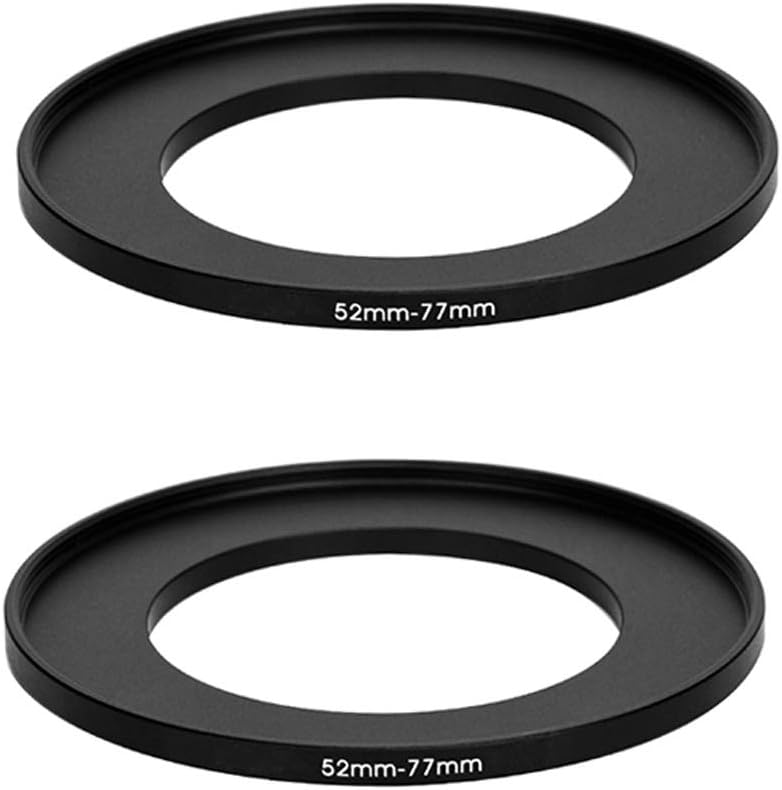 Amazon.com : (2 Pcs) 52-77MM Step-Up Ring Adapter, 52mm to 77mm Step Up ...