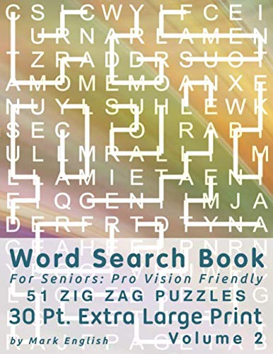 Word Search Book For Seniors: Pro Vision Friendly, 51 Zig Zag Puzzles ...