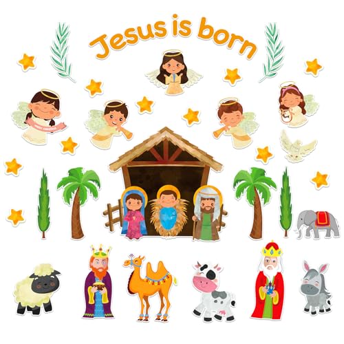 Snapklik.com : Jesus Is Born Christian Bulletin Board Decorations Set ...