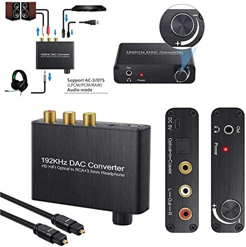 MICROWARE® Digital Optical Coaxial Toslink to Analogue Stereo 192kHz ...