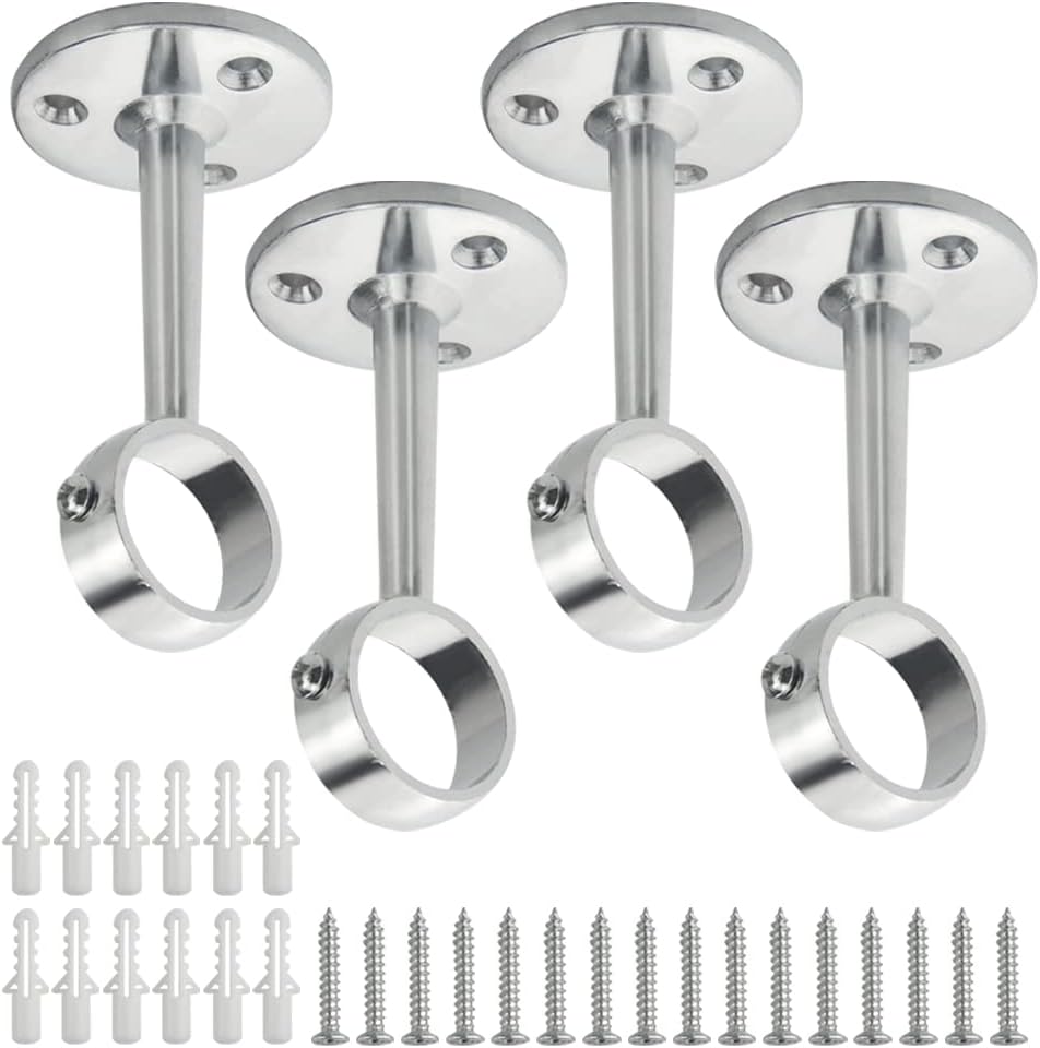 4 Pack Curtain Rod Ceiling Mount Bracket Shower Curtain Rod Holder ...