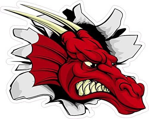 Amazon.com: StickerTalk Red Dragon Vinyl Sticker, 5 inches by 4 inches ...