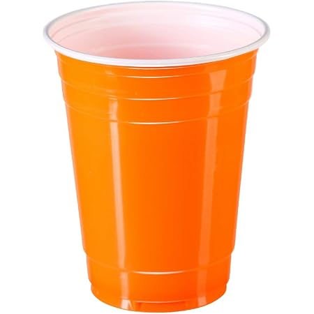Amazon.com: Amcrate Orange Colored 18-Ounce Disposable Plastic Party ...