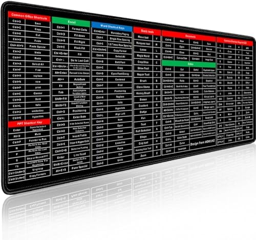 CozyCrest Shortcut Keyboard ped Mouse Pad for Desk, Leptop Large Gaming ...