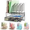Amazon.com: Beiz Desk Organizer and Accessories Storage with 5 Vertical ...