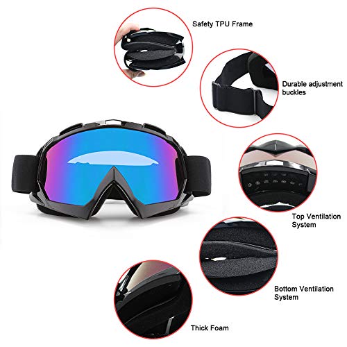 SPOSUNE Motorcycle Goggles, ATV Dirt Bike Off Road Racing MX Riding ...