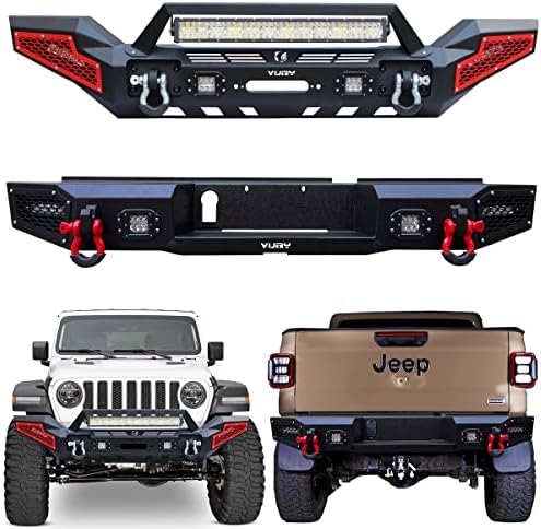 Amazon.com: Ronghui Gladiator Front and Rear Bumper Texture Black Steel ...