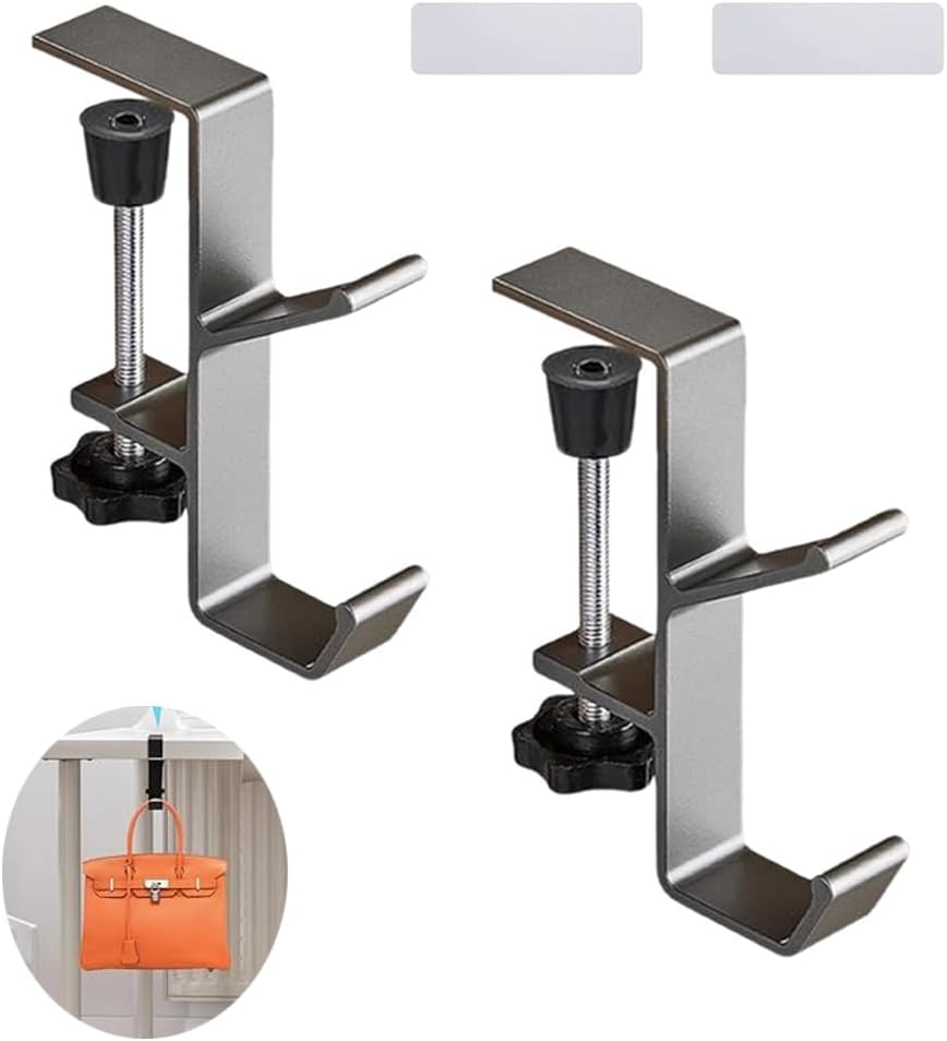 RXKFIGX Headphone Hanger With Double Hooks Adjustable Desk Edge Hook ...