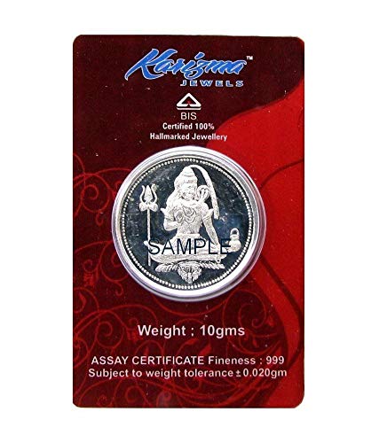 Pure Silver Coin 999 BIS Hallmarked Indian God Shiva Shivji 10 GMS ...