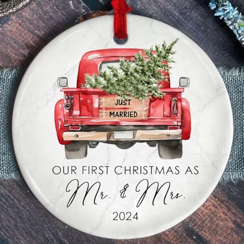 Amazon.com: Fastpeace Our First Christmas as Mr and Mrs Ornament 2025 ...