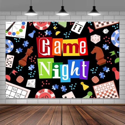Amazon.com : 6 x 4 ft Game Night Backdrop Chess Card Playing Card Party ...