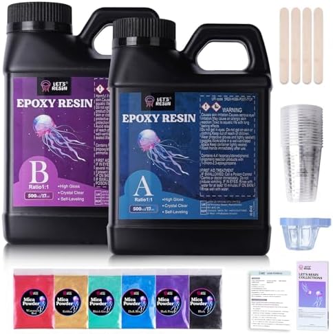LET'S RESIN Casting Epoxy Resin Kit, 1L Crystal Clear & Bubble Free ...