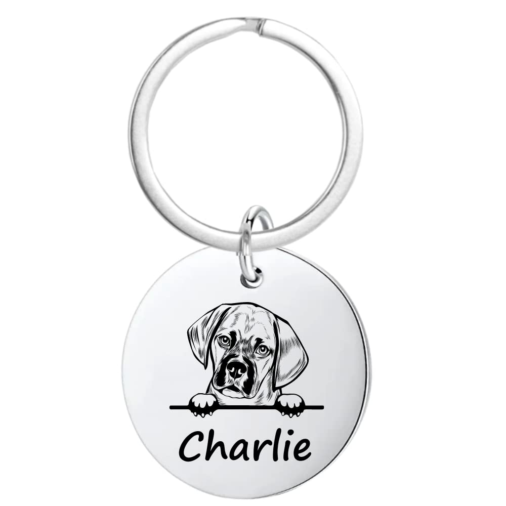Amazon.com: Puggle Gifts, Personalized Puggle Keychain, Custom Engraved ...