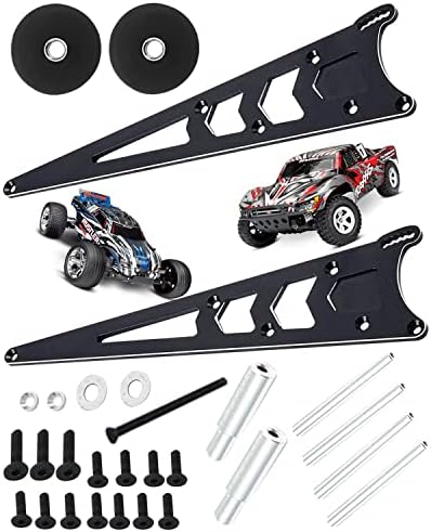 Amazon.com: hopsupRC RC Aluminim Adjustable Wheelie Bar Kit Tail Wheel ...
