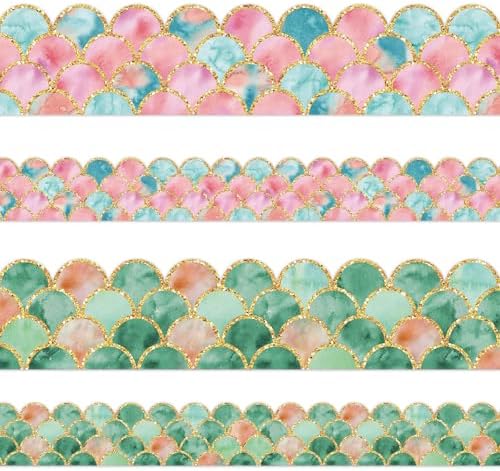 Amazon.com: Coral Bulletin Board Borders Glitter Double-Sided Straight ...