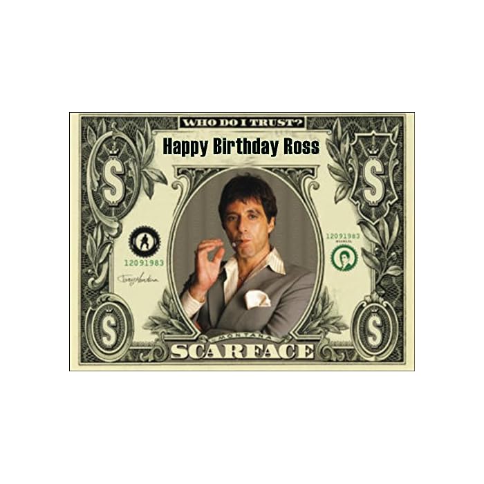 Buy A4 Scarface Al Pacino Personalised Edible Icing Birthday Cake ...