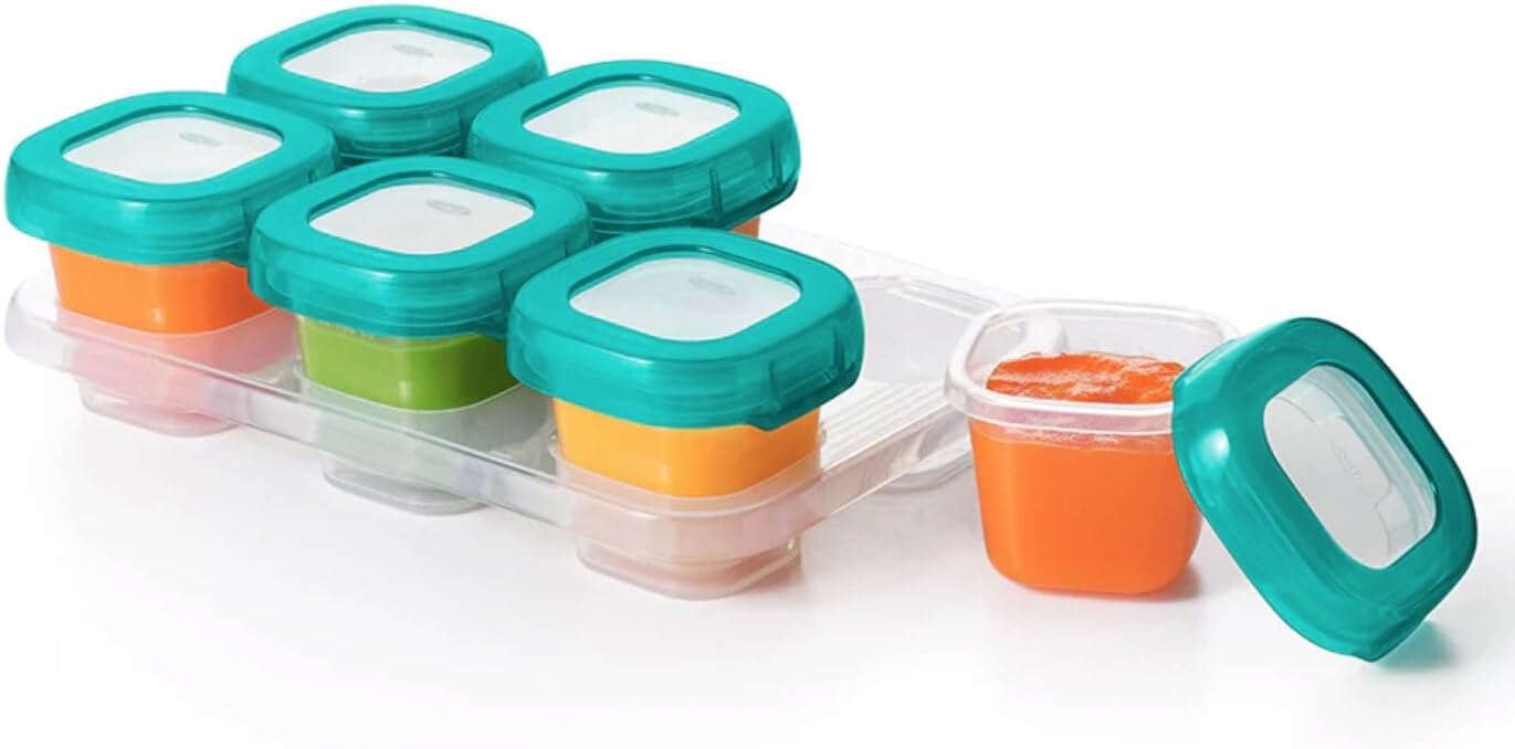 Amazon.com: OXO Tot Baby Blocks Freezer Storage Containers 2 Oz - Teal ...