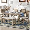 Amazon.com - Bellemave 6-Piece Dining Table Set with Bench for 6 ...