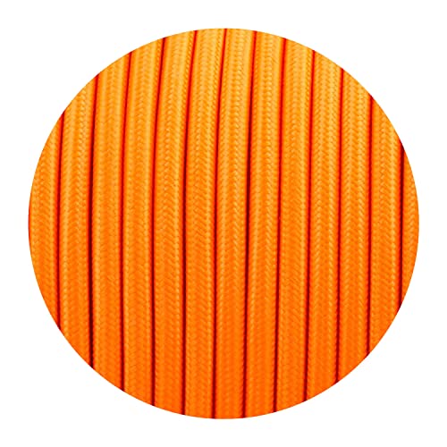LEDSone 2 Core 5 Meters Orange Colour Round Fabric Cable, Vintage Style ...
