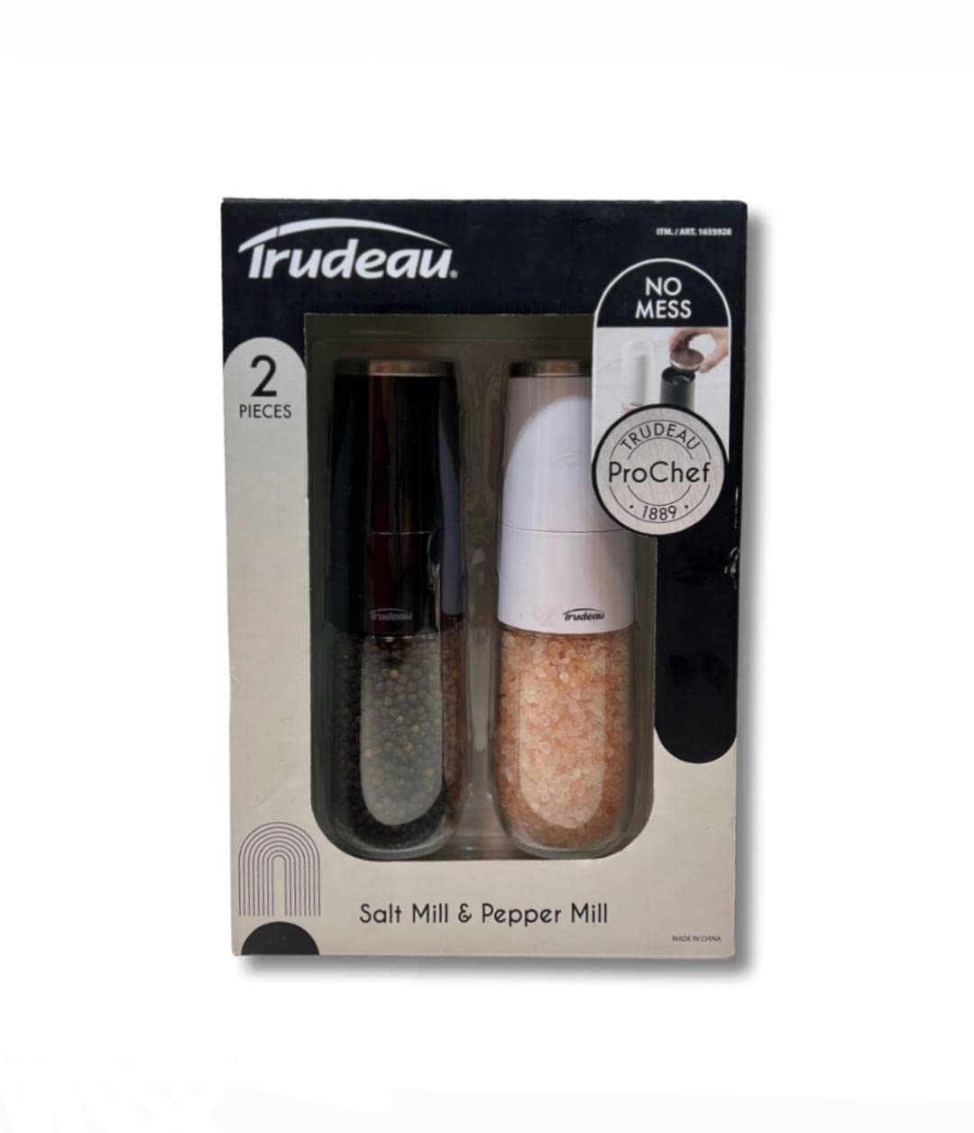 Amazon.com: Trudeau Large Glass Salt & Pepper Mills with Stainless ...