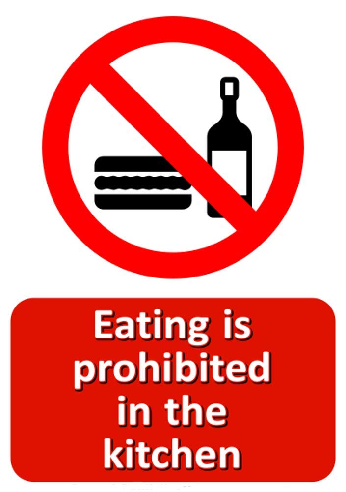 Buy Eating prohibited in the kitchen Safety Hazard Toilet Mandatory ...
