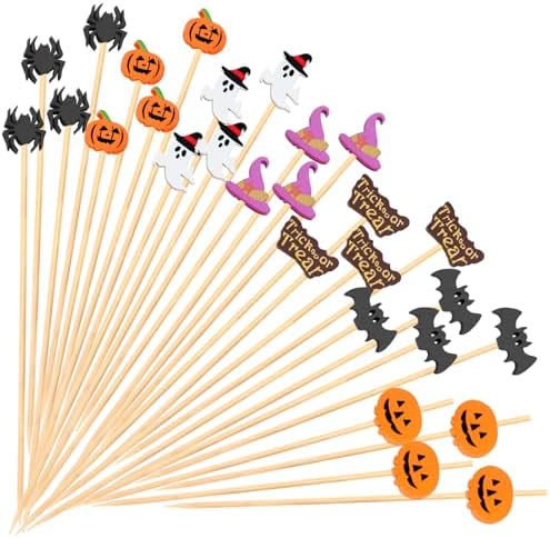 Amazon.com | FATLODA Halloween Cocktail Picks - Pumpkin Ghost Spider ...