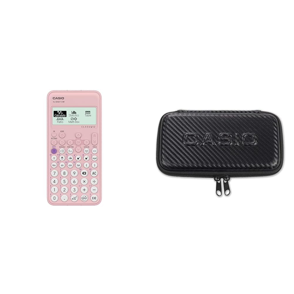 New Casio FX-83GTCW Pink Scientific Calculator + Casio FX-CASE-CB-BK2 ...