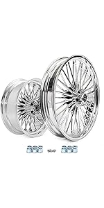 Amazon.com: TOFR 21x3.5 16x3.5 Chrome Front Rear Wheels Rims Tubeless ...