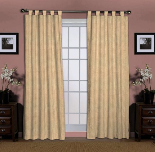 Skipper Tab Top Polycotton Window Curtain - 44"x72", Beige ...
