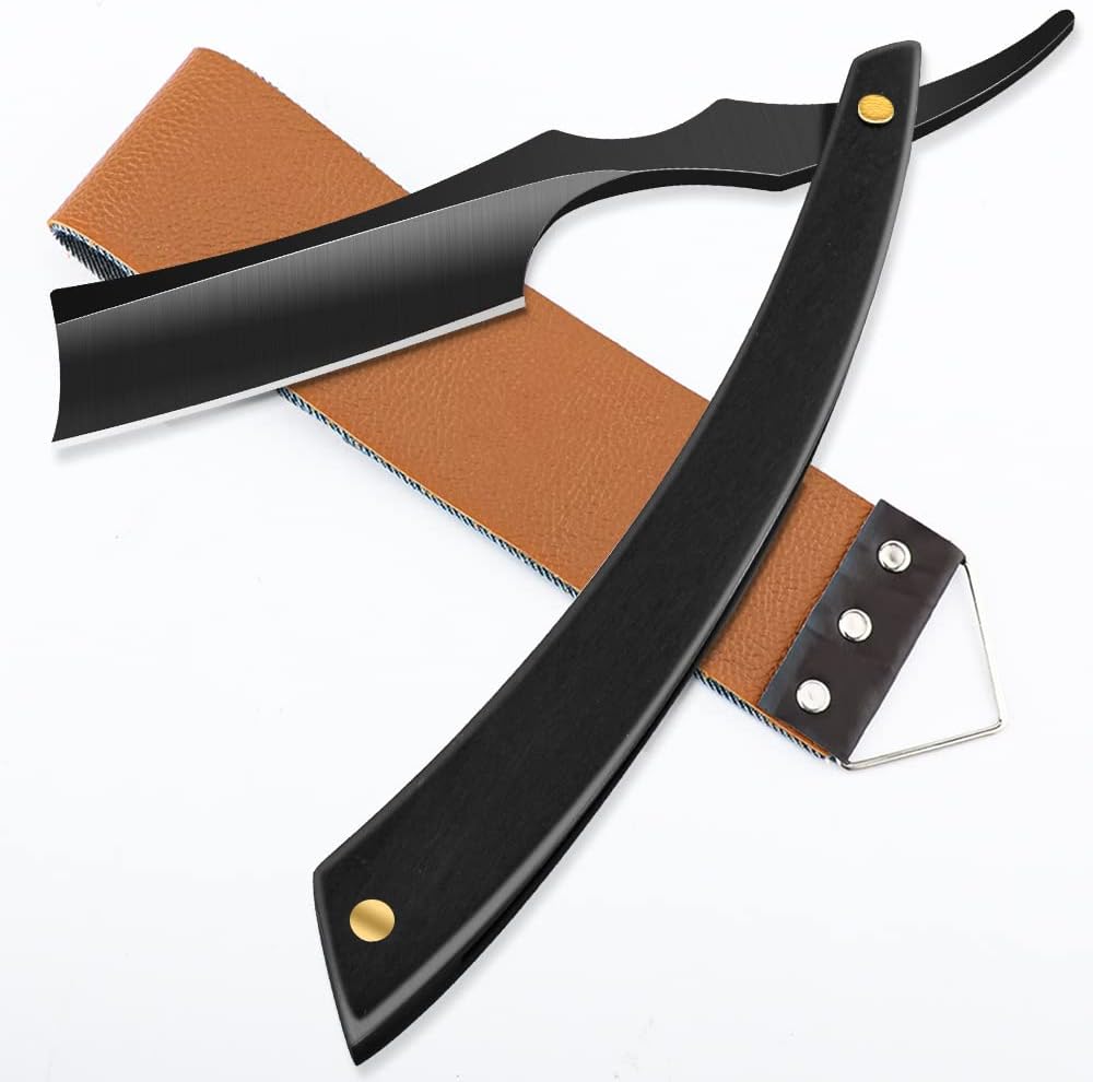 M&LD Cut Throat Razor Kit Single Edge Razor Blades Straight Cut Throat ...