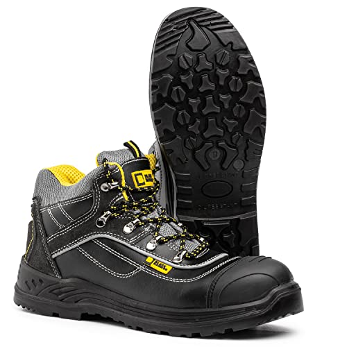 BLACK HAMMER Safety Boots Waterproof Lightweight BLACK 5-14