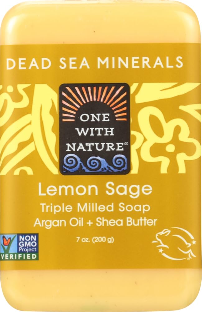 Amazon.com : One With Nature Dead Sea Mineral Soap, Lemon Sage, 7 ...